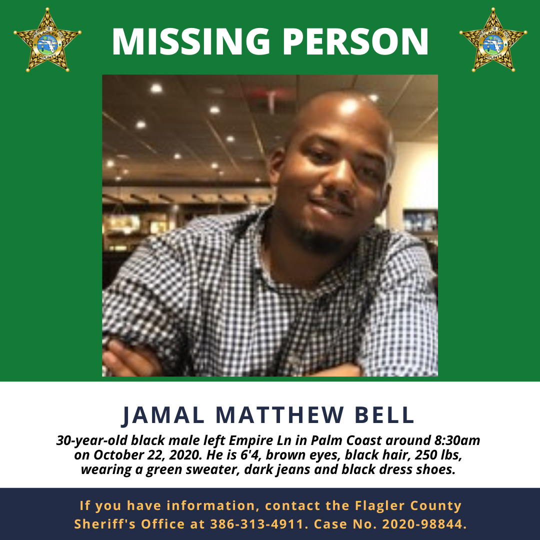 Missing Person Jamal Bell Located Safe - AskFlagler